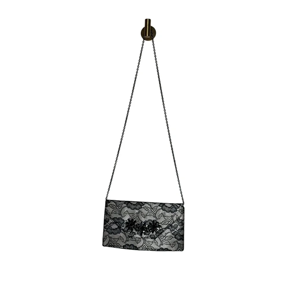 Jessica McClintock | Bags | Jessica Mcclintock Black Lace Crystal ...